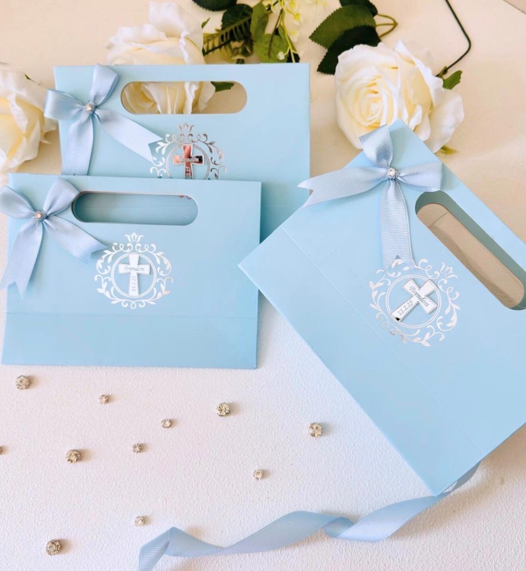 Personalized Baptism Favor Bags: Christening Party Decorations - Etsy