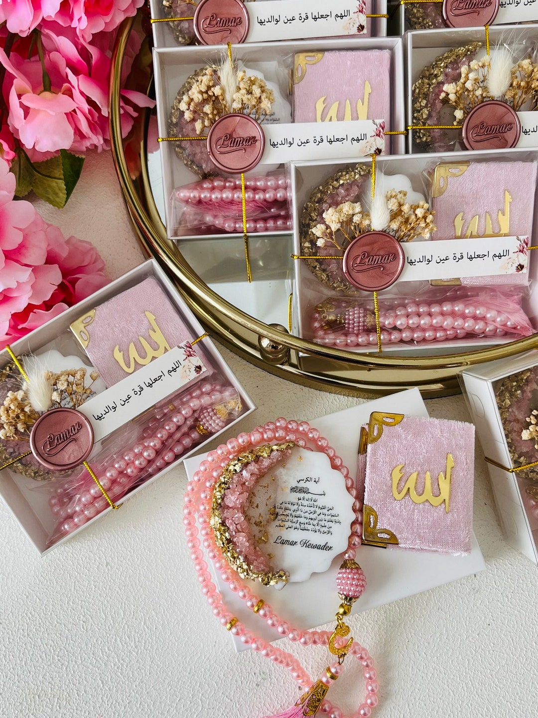 Personalized Velvet Mini Quran Gift Set: Islamic Baby Shower Favors - Etsy