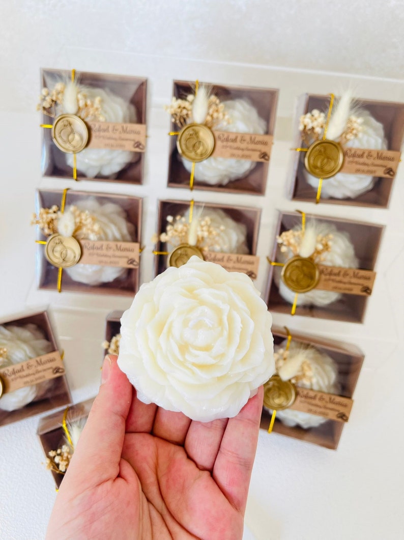 Wedding Scented Peony Candle Favor Personalized Flower - Etsy