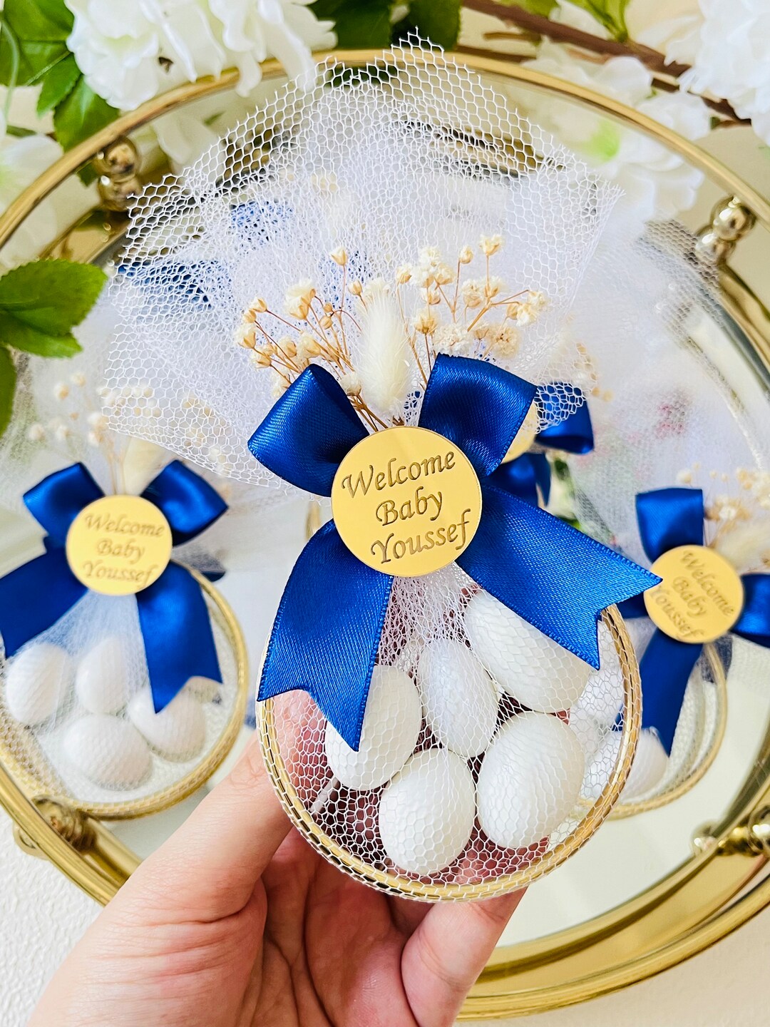 Personalized Jordan Almond Favor, Lace Bag, Baby Shower, Christening - Etsy