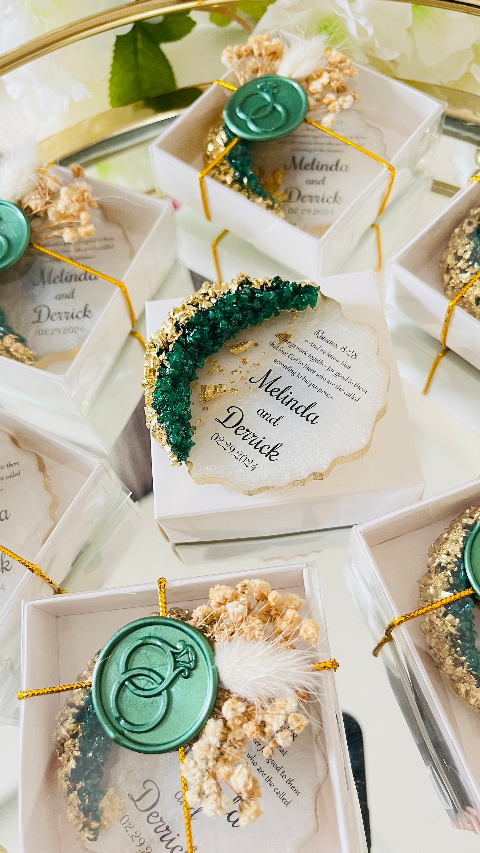 Personalized Wedding Magnet Favors: Gold Epoxy Anniversary Gift - Etsy