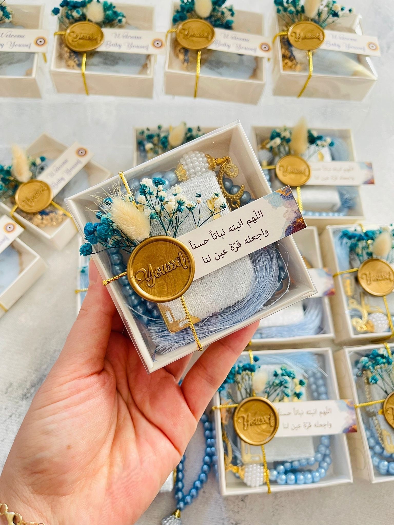 Personalized Velvet Mini Quran & Tasbeeh Set ,islamic Baby Shower ...