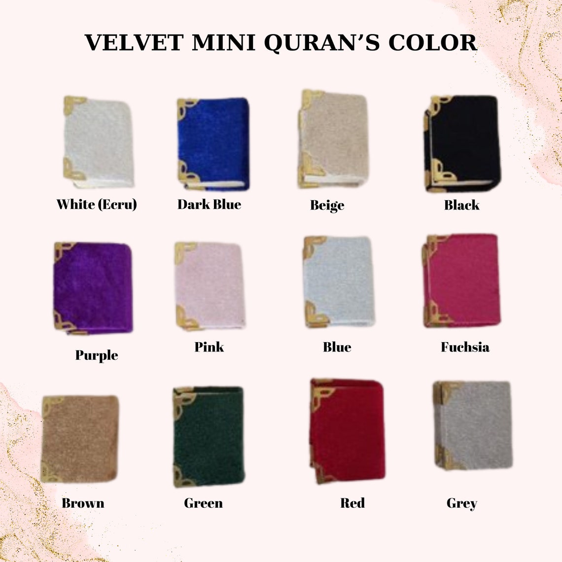 Personalized Velvet Mini Quran & Tasbeeh Set : Islamic Baby Shower ...