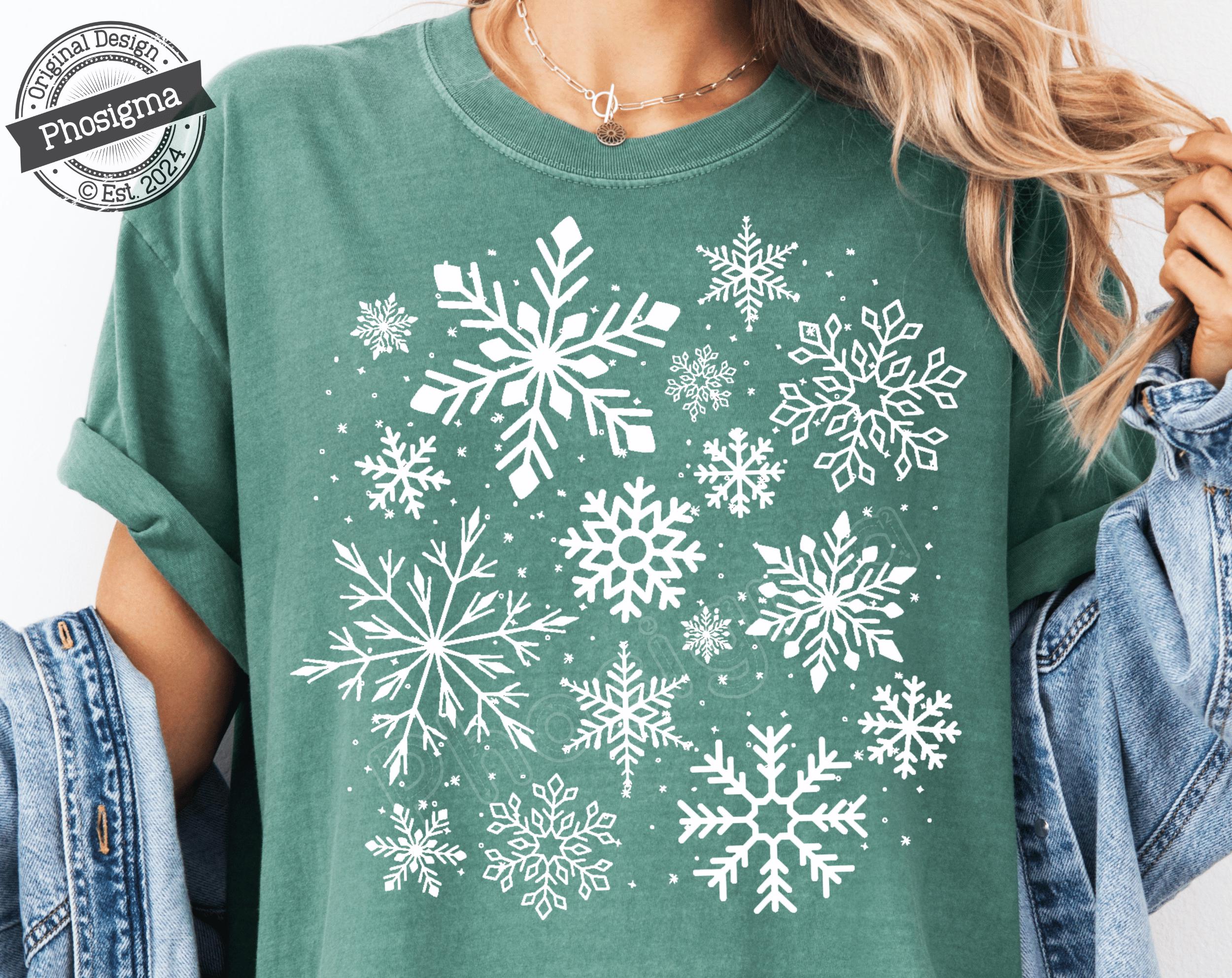 Snowflake Sublimation PNG Snow Design Festive Tshirt Clipart Retro Xmas ...