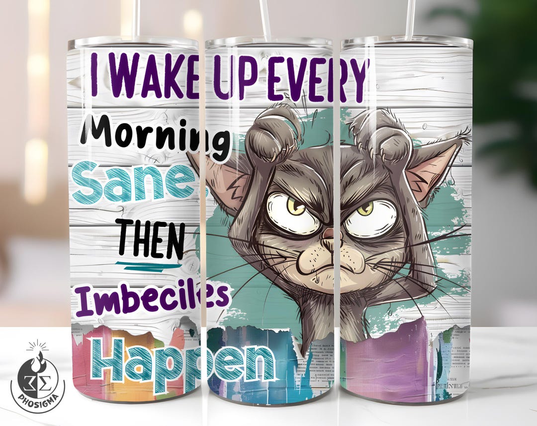 Tumbler Wrap Grumpy Cat | Funny Cat Sublimation Wraps | 20 Oz Tumbler ...