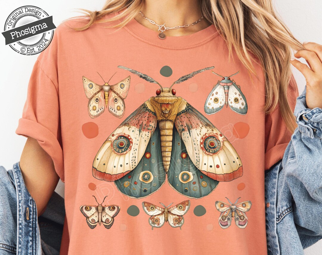 Cottagecore Moth Png | Moth Png Download | Boho Moth Png | Retro Shirt ...