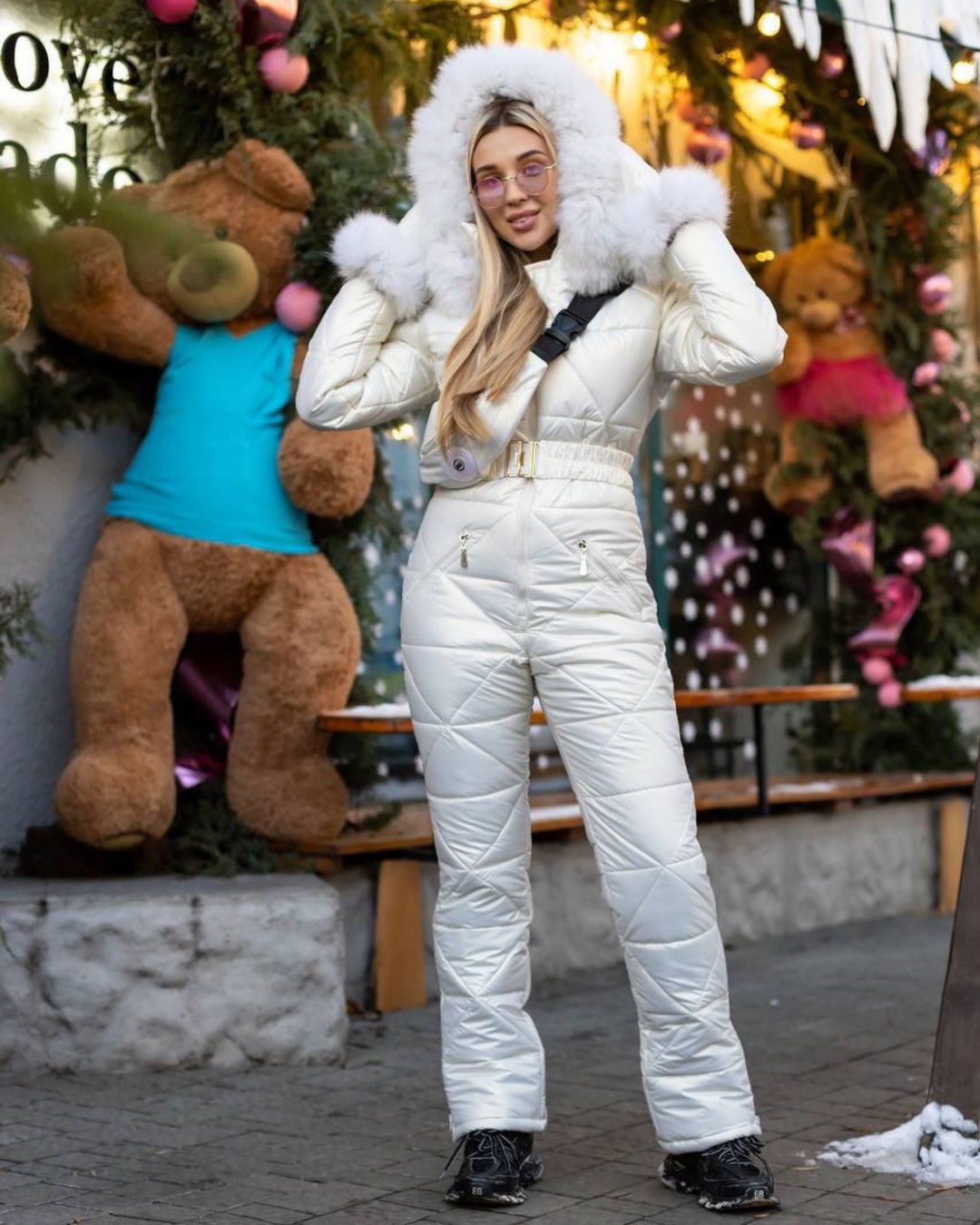 White Ski Suit, Women Ski Jumpsuit, Retro Snowsuit, Jumpsuit, Ski ...