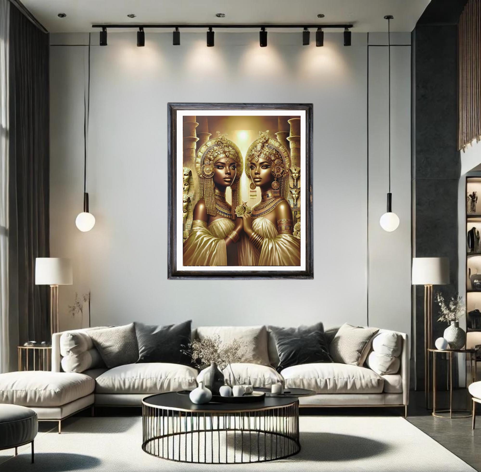 Afro Sapphic Goddess Art | Egyptian Lesbian Queens Print | Queer Black ...