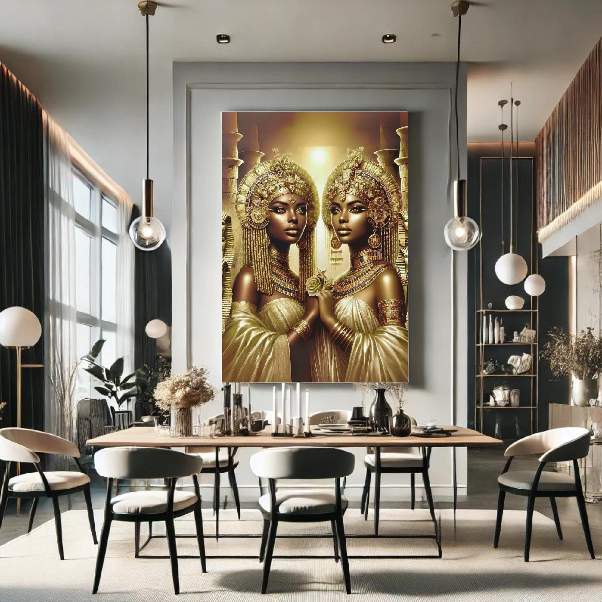 Afro Sapphic Goddess Art | Egyptian Lesbian Queens Print | Queer Black ...