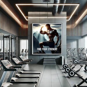 Male Motivation Poster - Muscular Body, Tattoo Aesthetics, Fitness ...