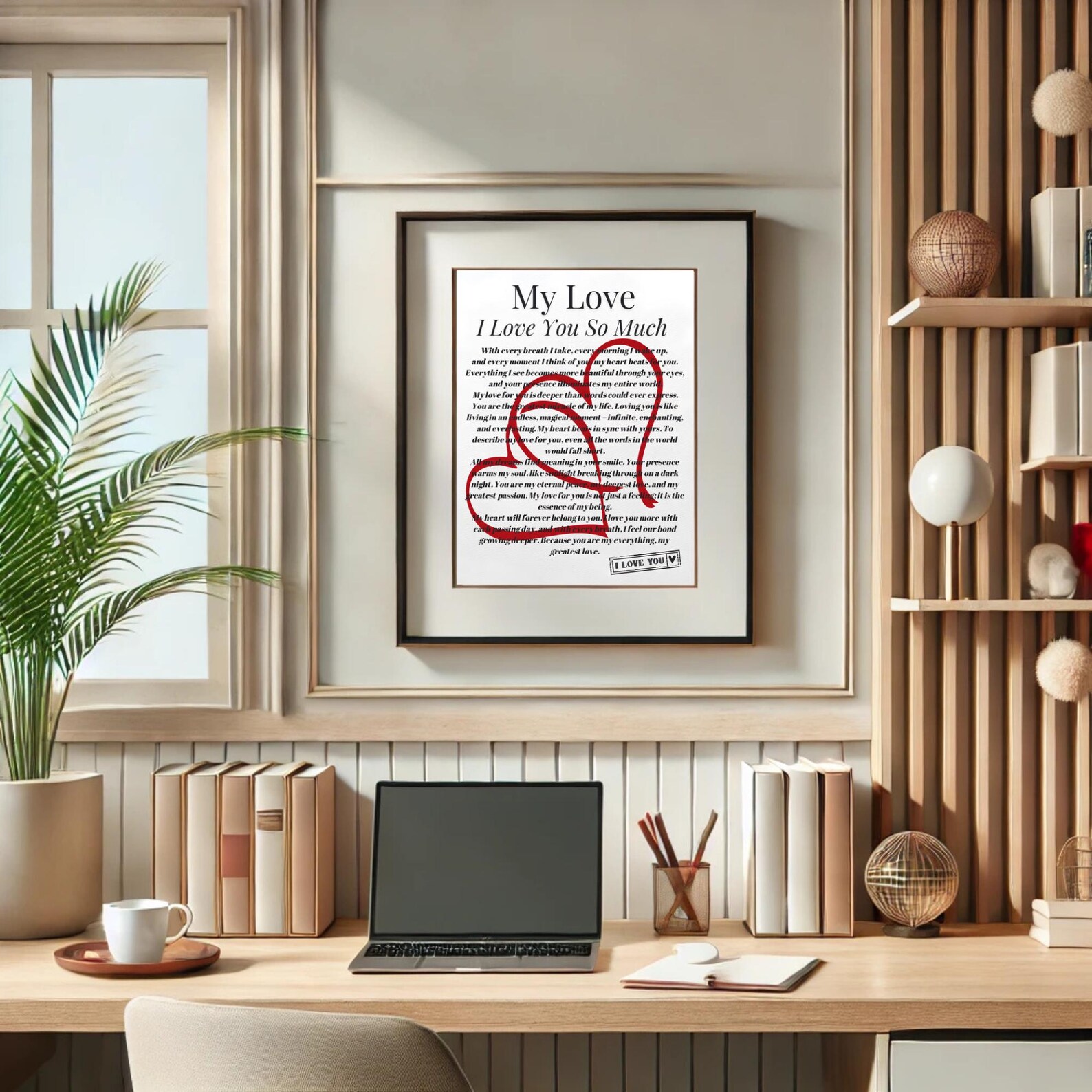 Retro Love Poster – I Llove so Much - Love Quote Print - Perfect Gift ...