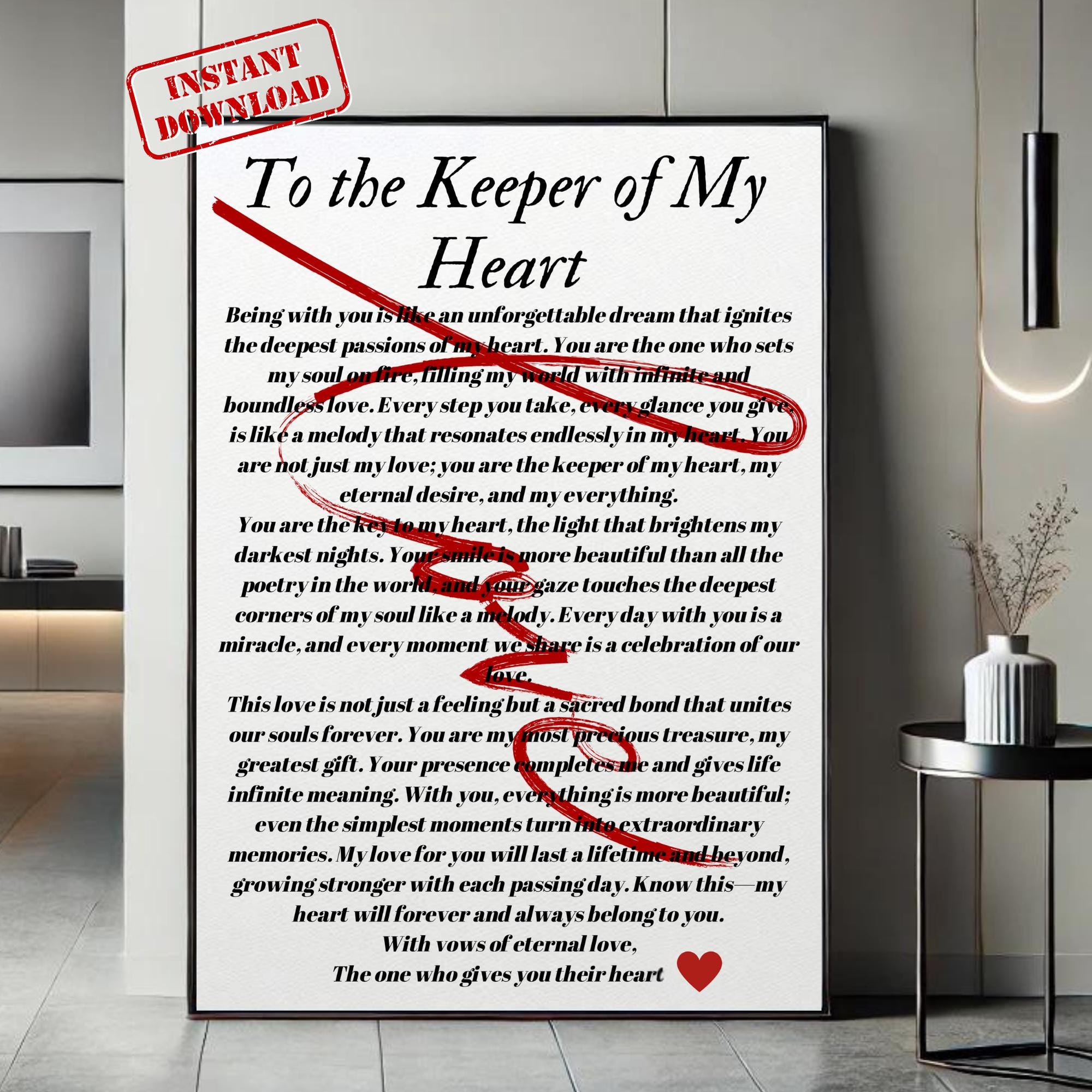 Romantic Digital Love Art - Customizable Gift for Your Beloved ...