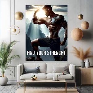 Male Motivation Poster - Muscular Body, Tattoo Aesthetics, Fitness ...