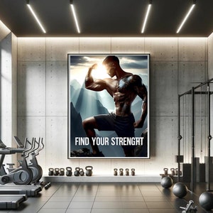 Male Motivation Poster - Muscular Body, Tattoo Aesthetics, Fitness ...