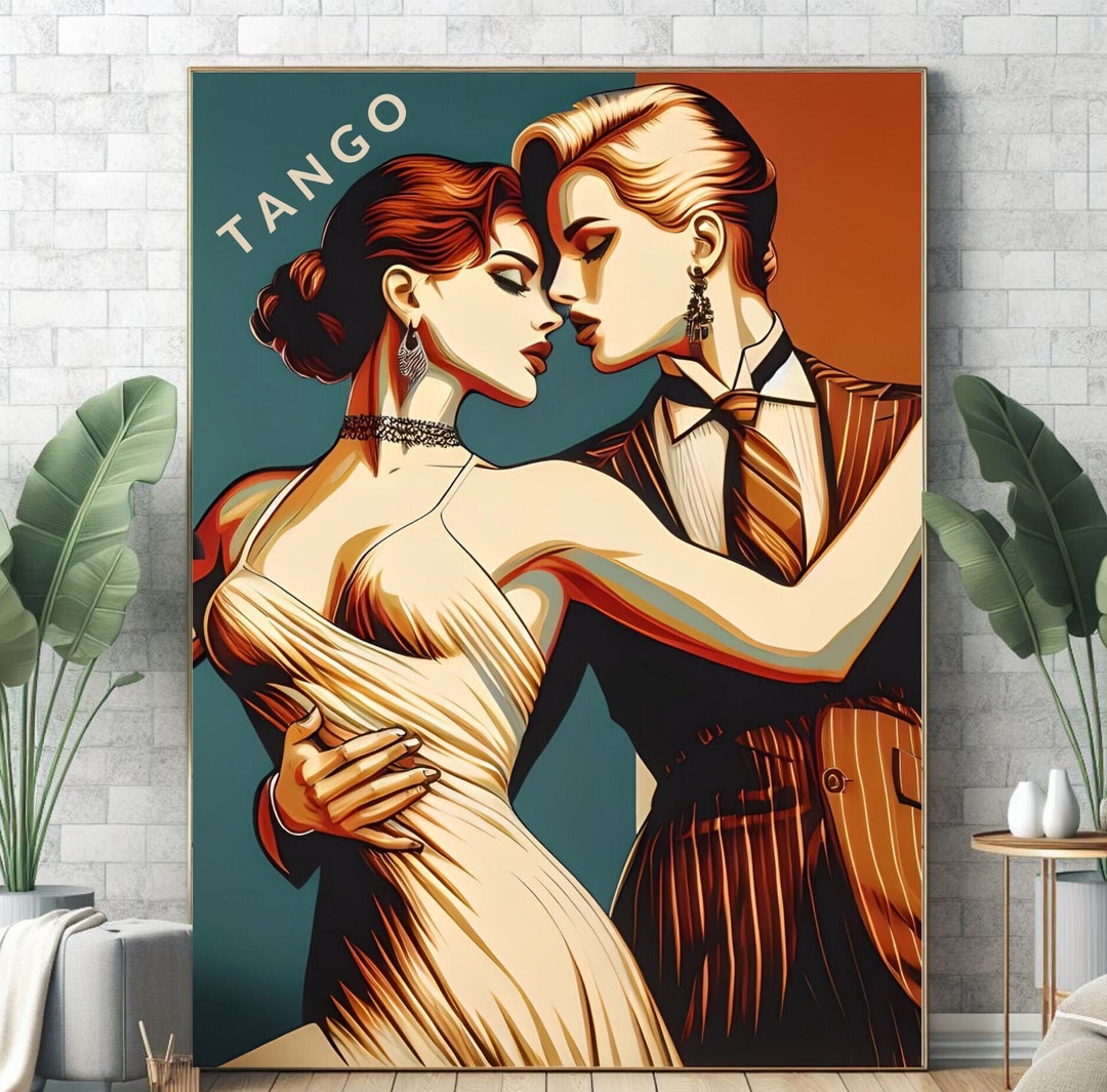 Lesbian Tango Poster Lgbt Tango Wall Art Lesbian Retro Tango Digital Download Lesbian