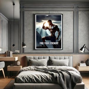 Male Motivation Poster - Muscular Body, Tattoo Aesthetics, Fitness ...