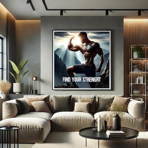 Male Motivation Poster - Muscular Body, Tattoo Aesthetics, Fitness ...