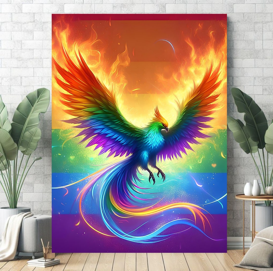 LGBT Rainbow Phoenix Pride Art - Empowering LGBT Decor - Positive ...
