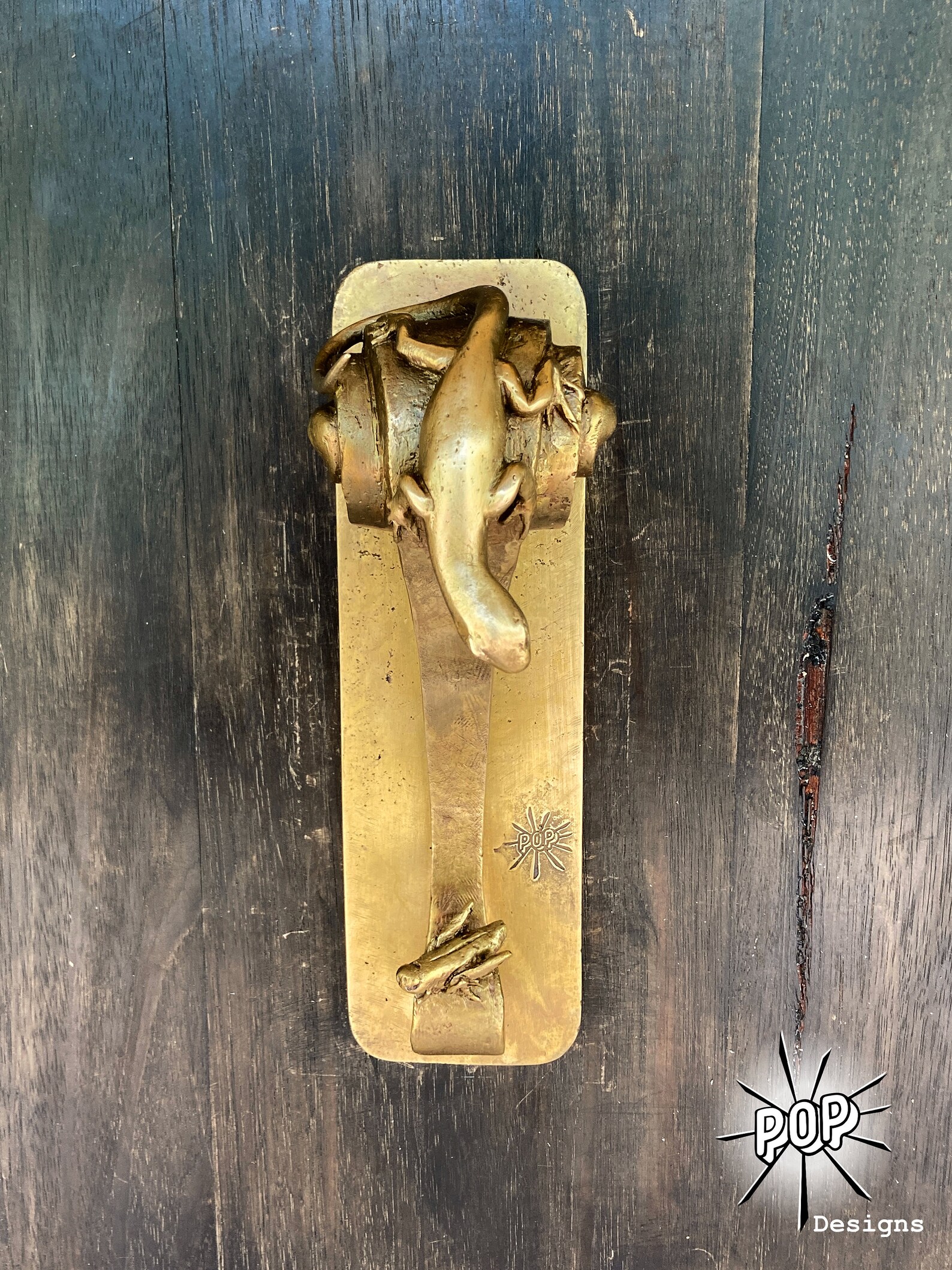 Bronze Lizard & Cricket Sculpture - Door Knocker - Etsy
