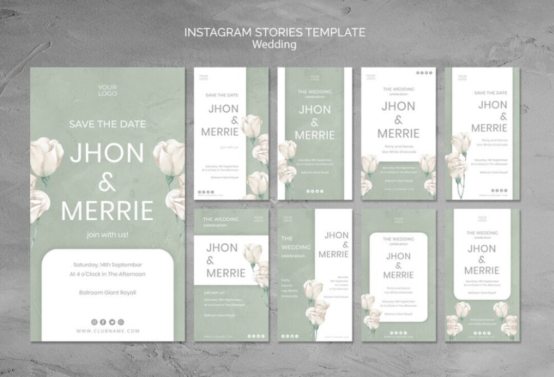 Invitation Template Wedding Instagram Stories Template - Etsy