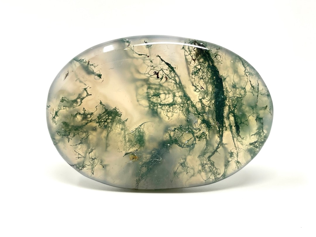 Moss Agate Palm Stone Pebble - Etsy