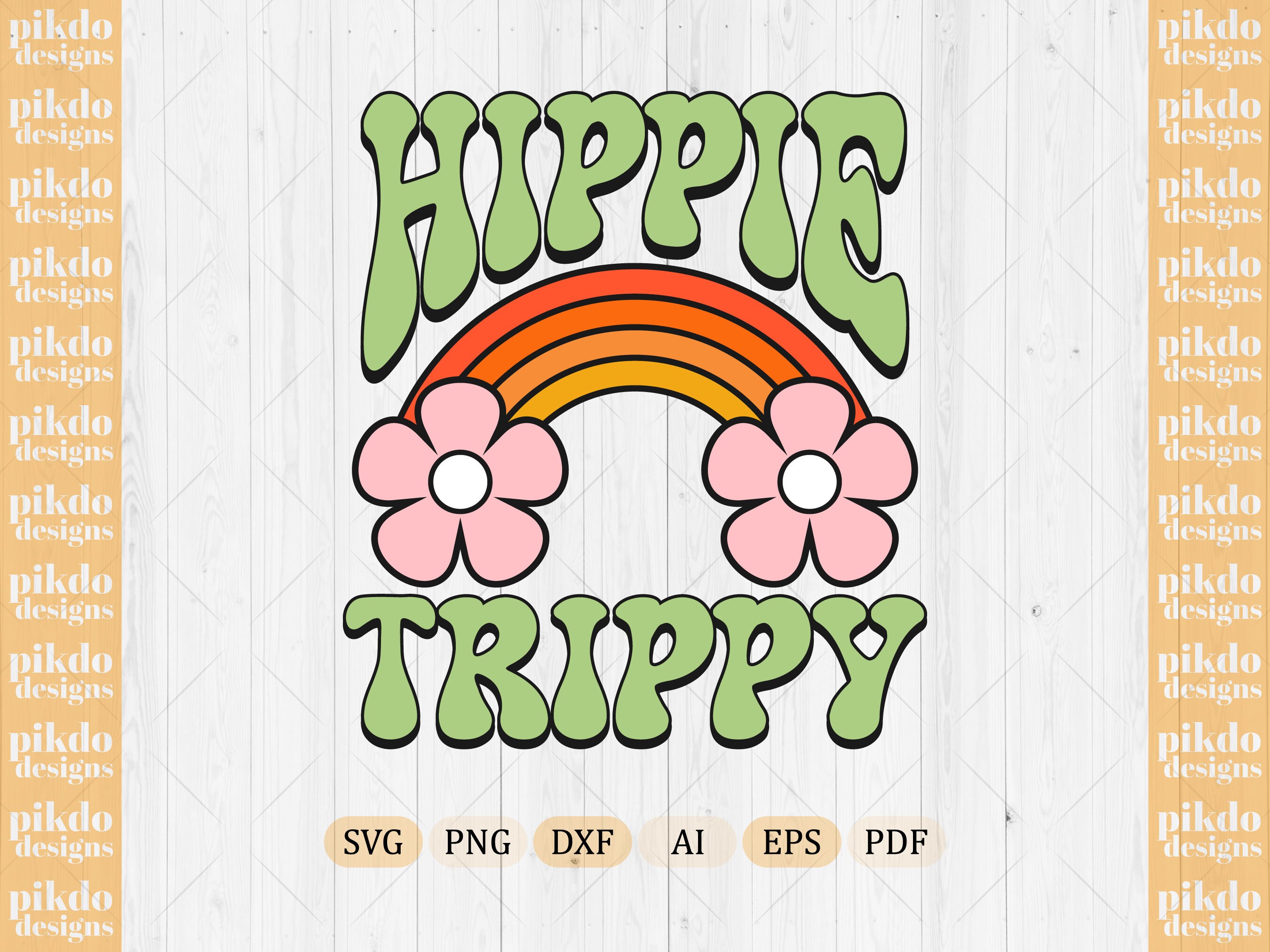 Hippie Trippy Svg, Flower Svg, Retro Stickers, Svg Design for Mug, Svg ...