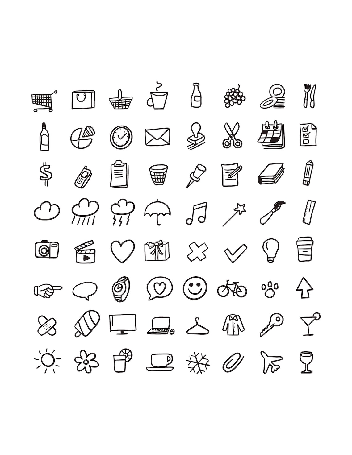 64 Icons for Daily Planning - 1024x1024 Pixels - Black - 11MB Download ...