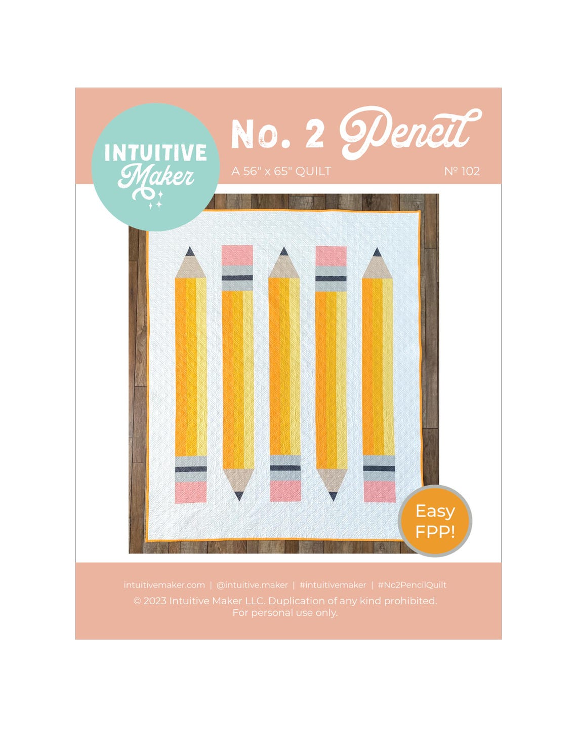 No. 2 Pencil Quilt Pattern PDF, Back to School, Modern, Beginner - Etsy
