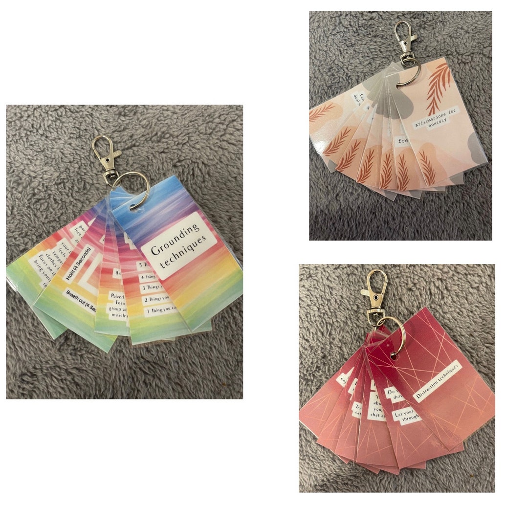 Set of Flashcards for Anxiety, Grounding and Distraction. - Etsy