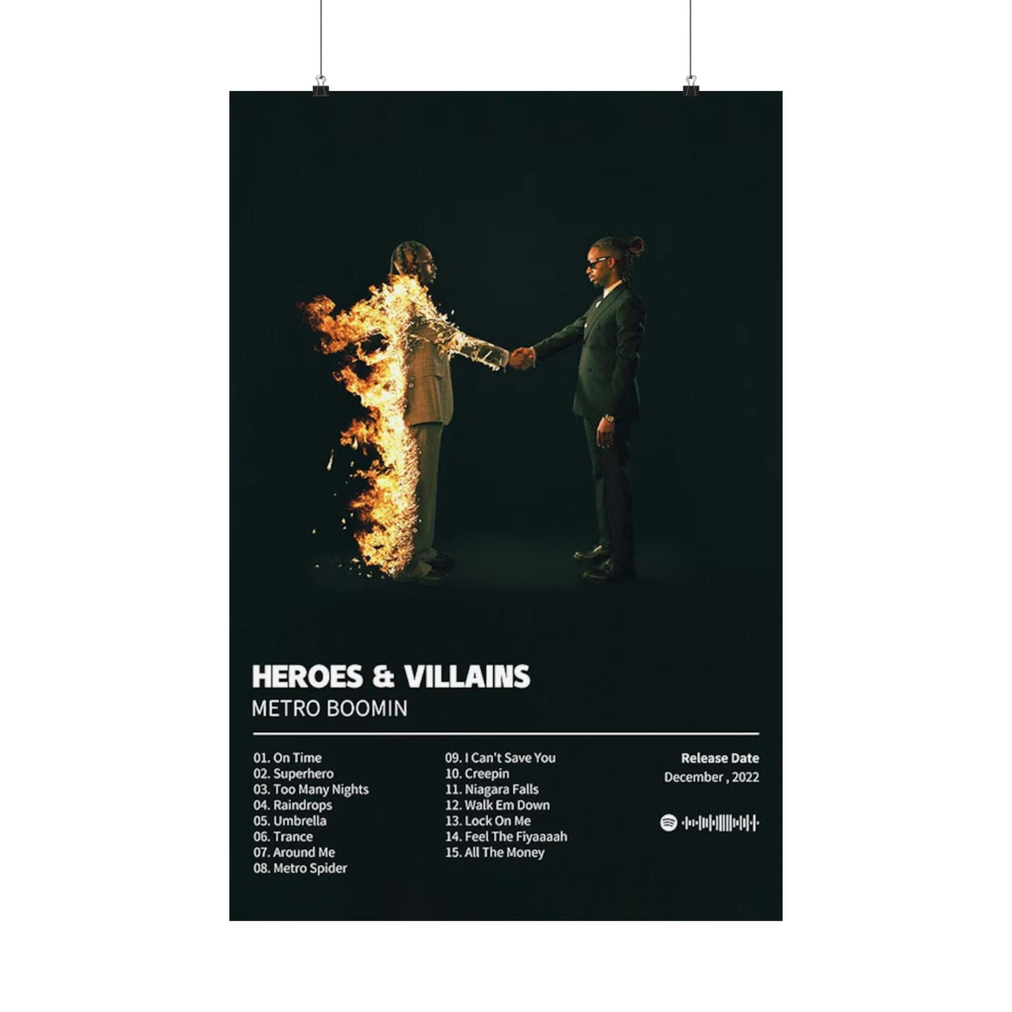 HEROES and VILLAINS Metro Boomin Album Custom Posters Album Tracklist ...