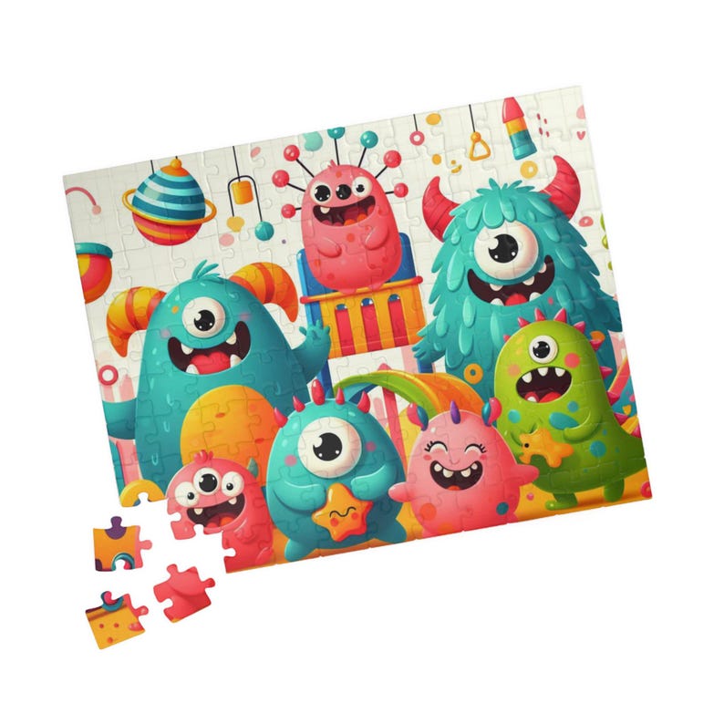 Colorful Monster Puzzle for Kids, Fun Family Activity, Unique Gift for ...