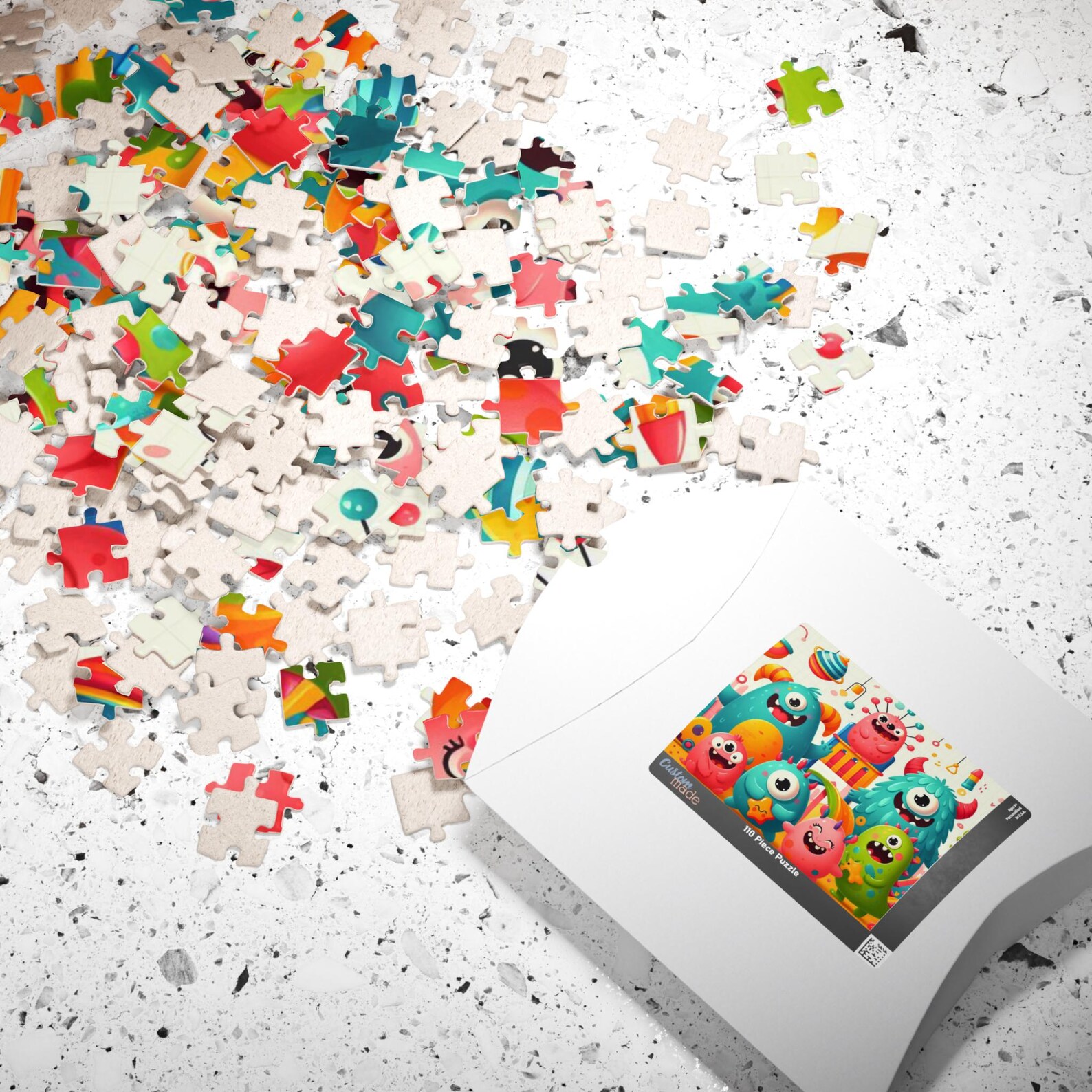 Colorful Monster Puzzle for Kids, Fun Family Activity, Unique Gift for ...