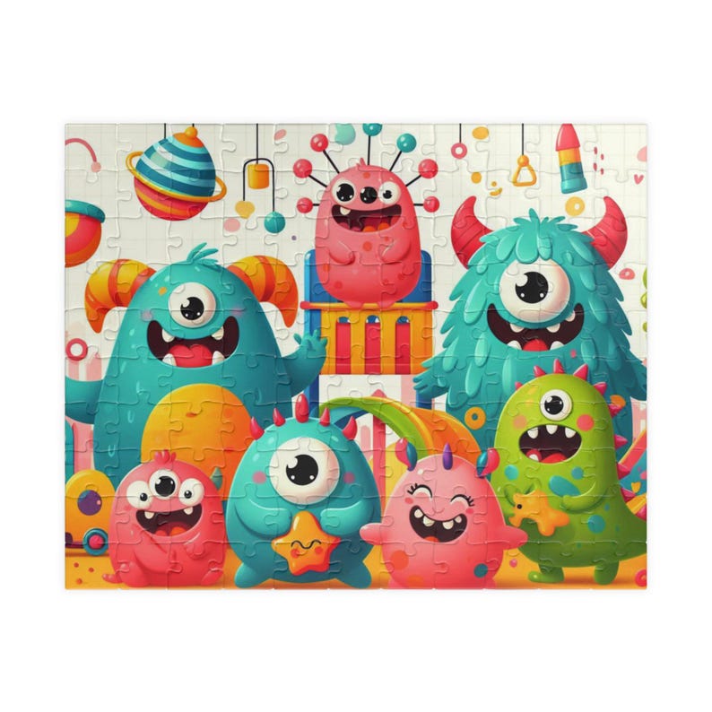 Colorful Monster Puzzle for Kids, Fun Family Activity, Unique Gift for ...
