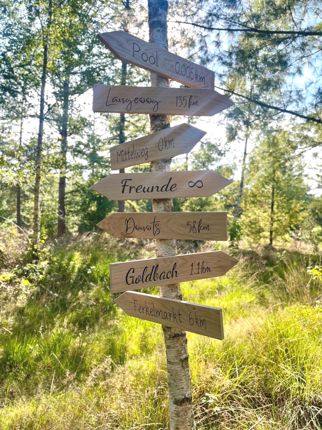 Oak Signposts for Weddings or as Garden Decorations | Family Signs ...