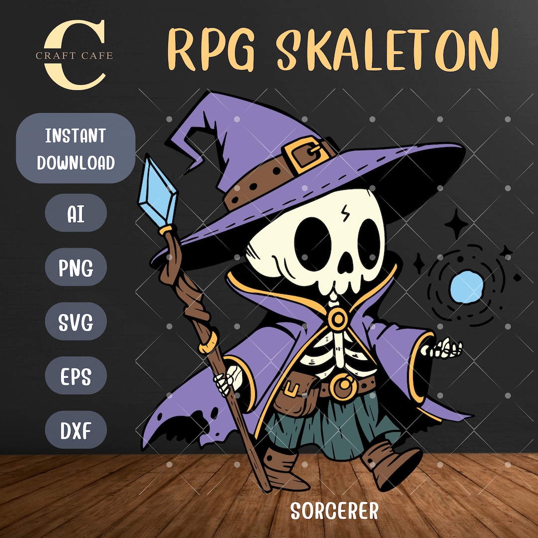 Dnd Skeleton Sorcerer Svg DND Svg Rpg Skeleton Game Svg Dnd Svg Png ...