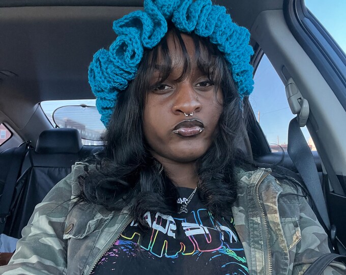 Crochet Ruffle Edge Hat crochet Ruffled Hat Summer Hat Ruffle Hat Brown ...