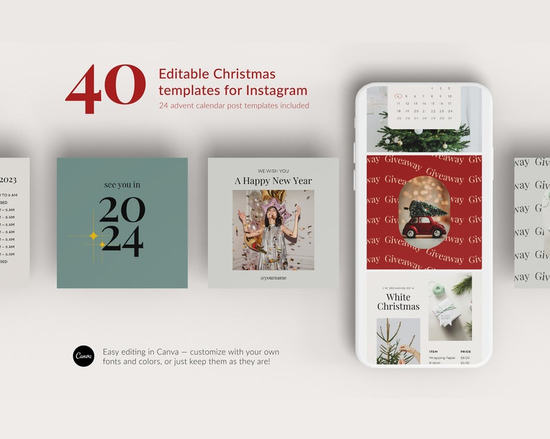 40 Festive Editable Canva Templates | Christmas Marketing Templates ...