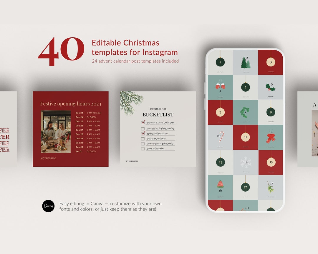 40 Festive Editable Canva Templates | Christmas Marketing Templates ...