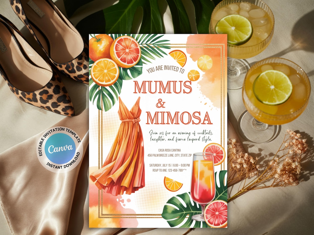 Mumu & Margaritas Party Invitation: Girls Night, Bachelorette, Glam ...