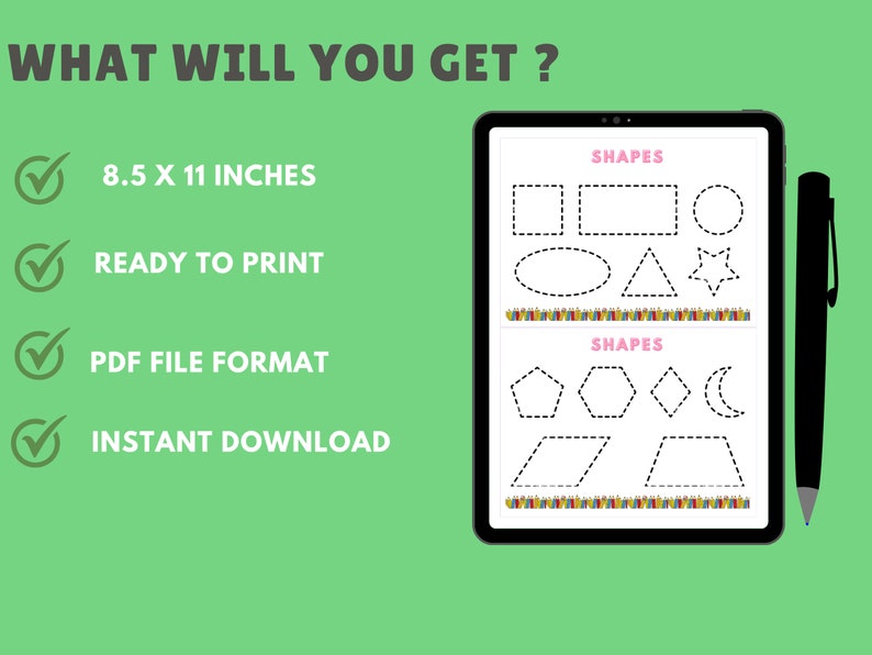 Shape Tracing Sheet, Basic Shape Tracing, Printable Shape Tracing ...