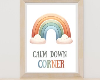 Set of 16 Calming Corner Posters, Coping Techniques Wall Art for Kids ...