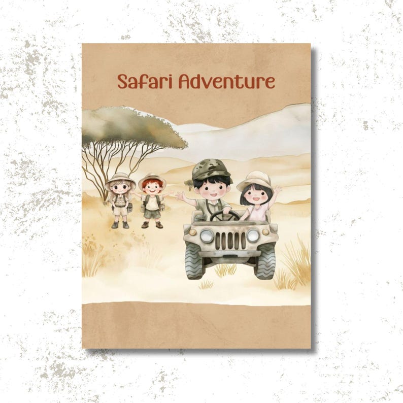 Safari Adventure Clipart Set | Cute Safari Animal & Explorer Kids Png ...