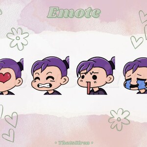 Purple Hair Emote Collection | Expressive Icons for Twitch & More - Etsy