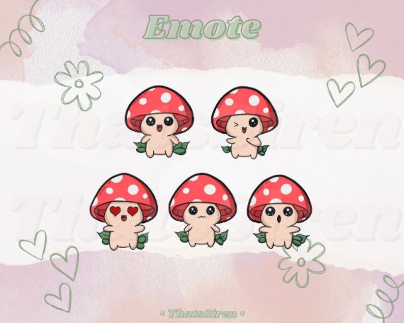 Whimsical Mushroom Emote Collection for Twitch, Discord & Youtube - Etsy