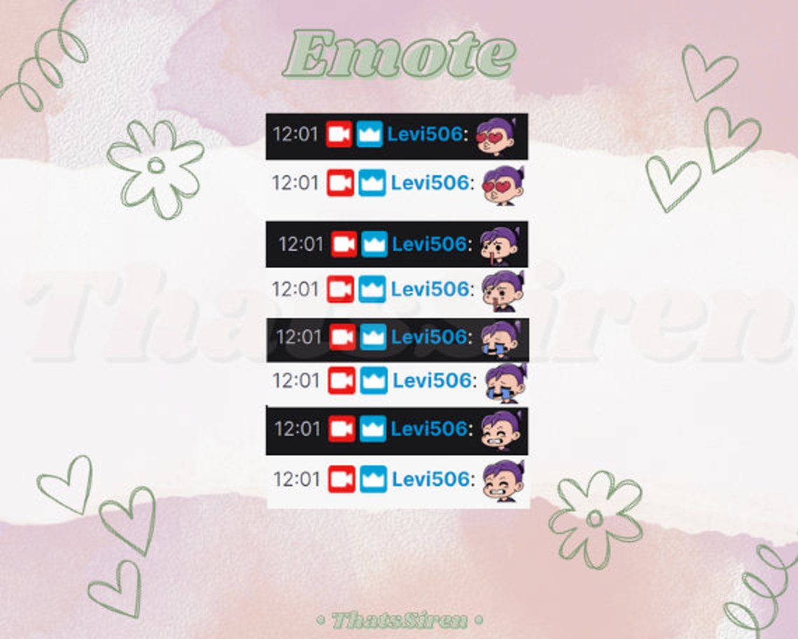 Purple Hair Emote Collection | Expressive Icons for Twitch & More - Etsy
