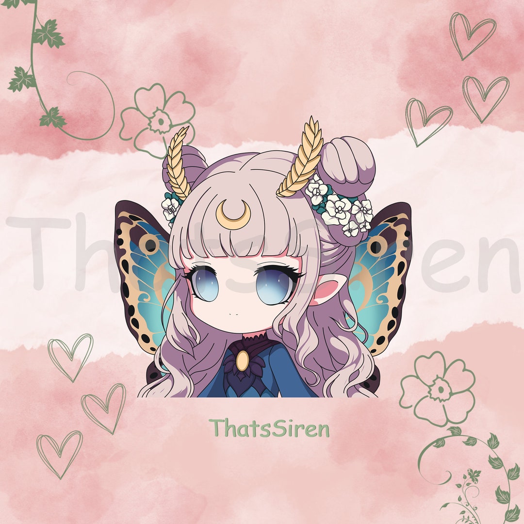 Cute Luna Moth Chibi | Digital Art | Twitch | Discord | Youtube ...