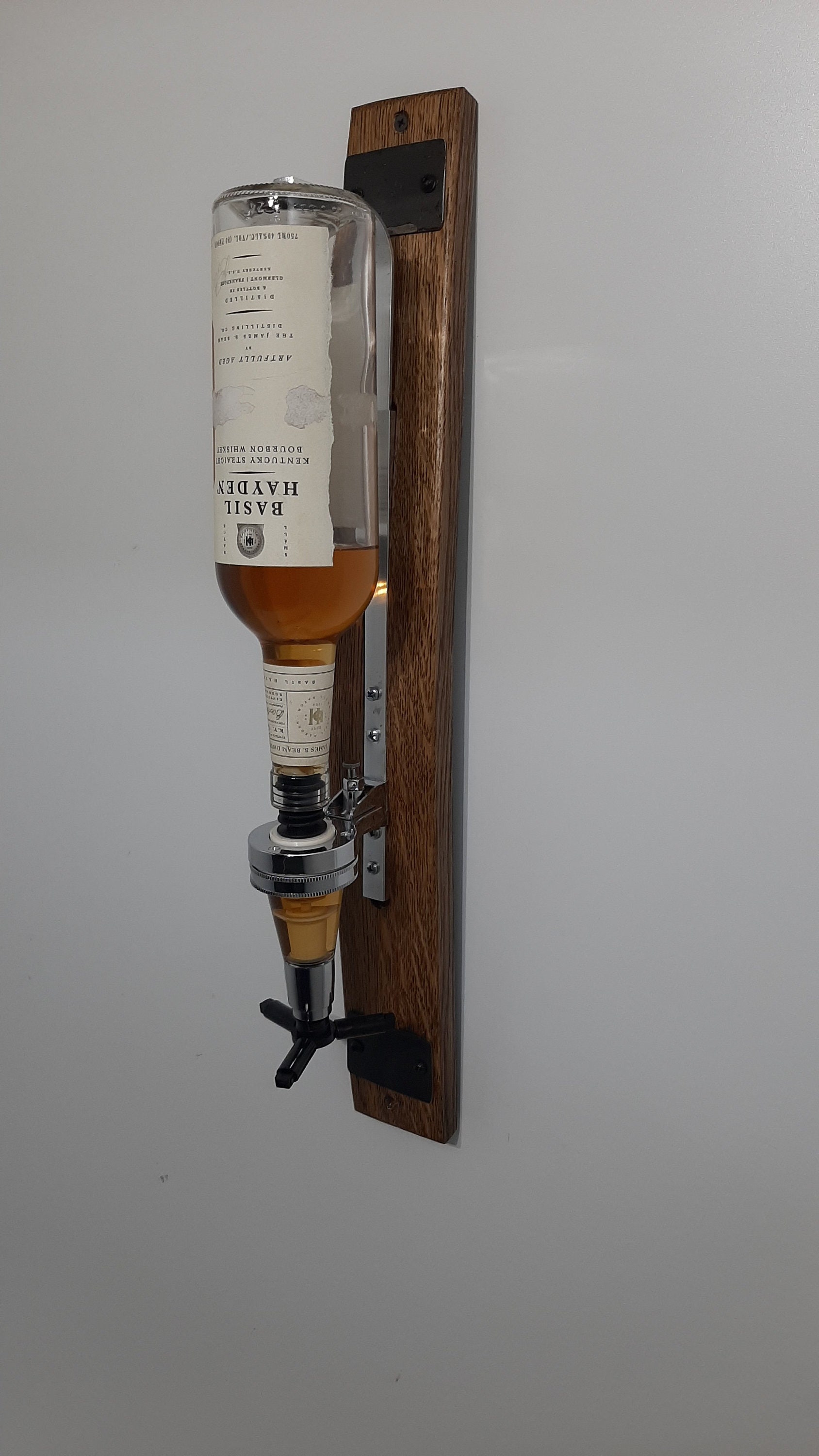Whiskey Barrel Stave Wall Mounted Liquor Dispenser - Etsy