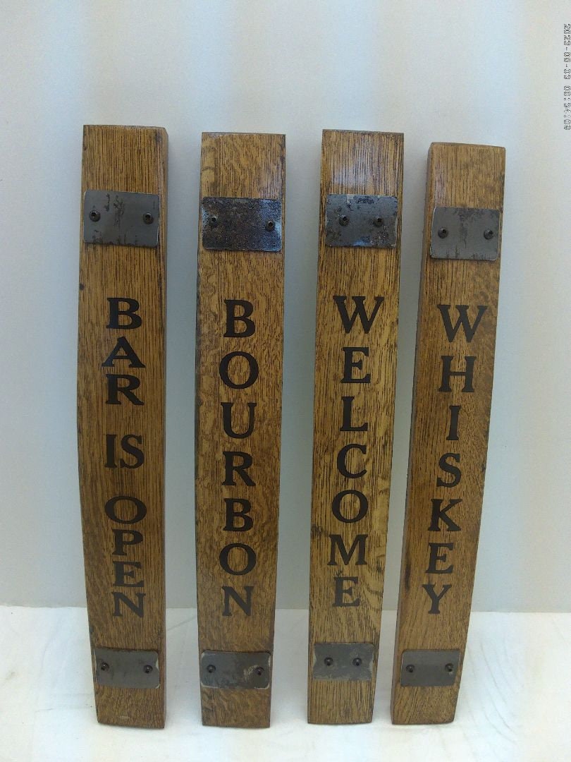 Whiskey Barrel Stave Wall Signs - Etsy
