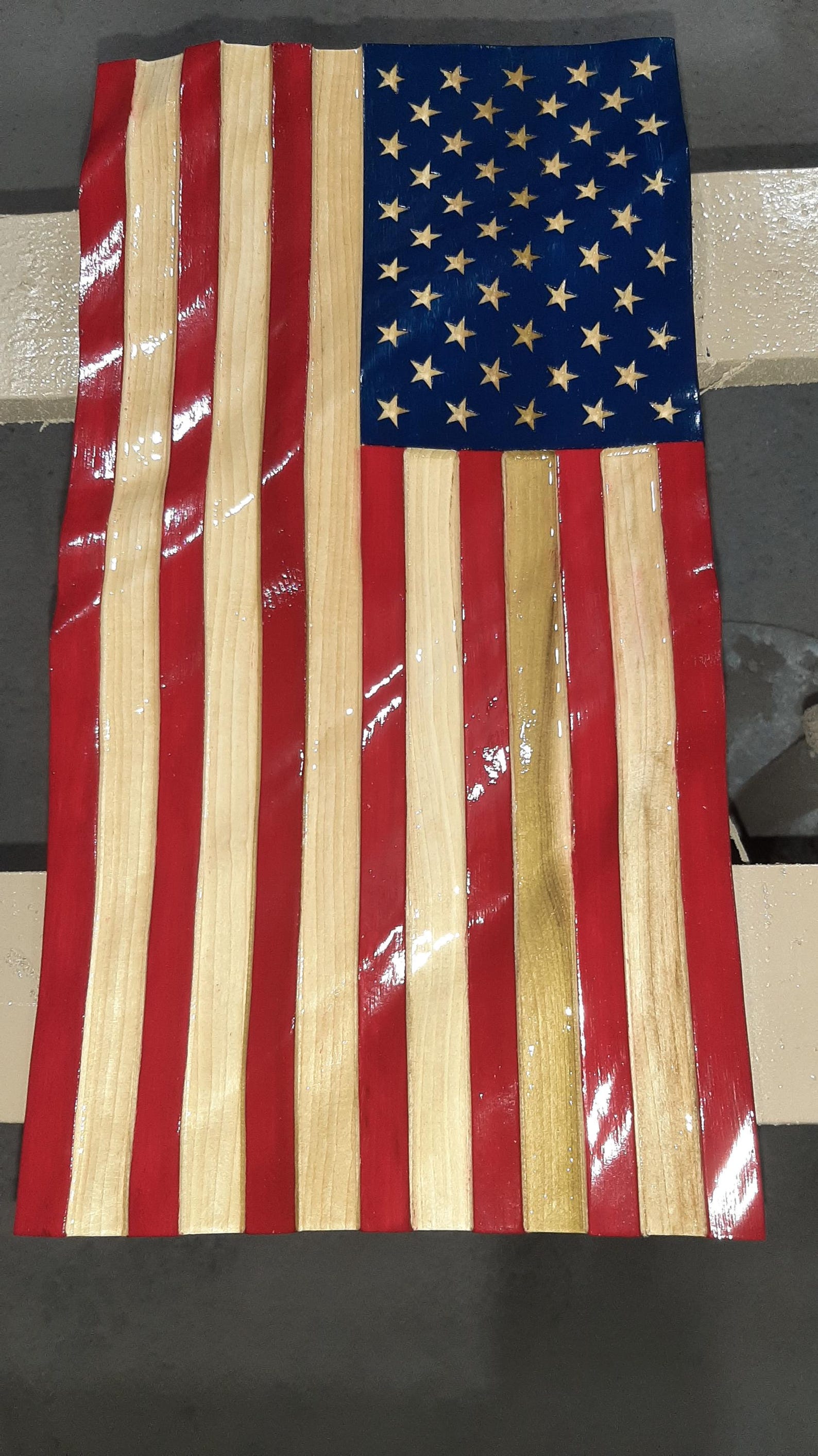 Wavy American Flag - Etsy