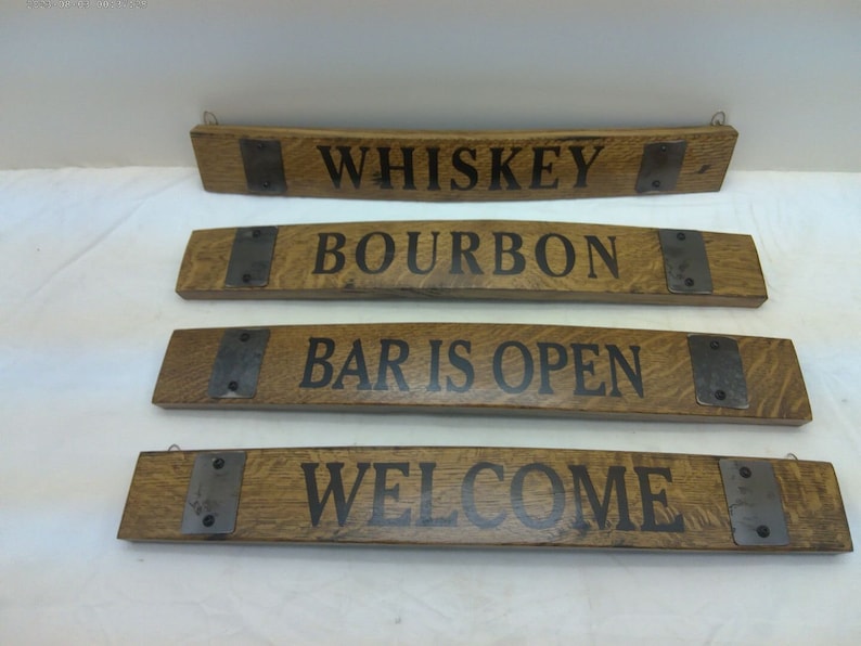 Whiskey Barrel Stave Wall Signs - Etsy